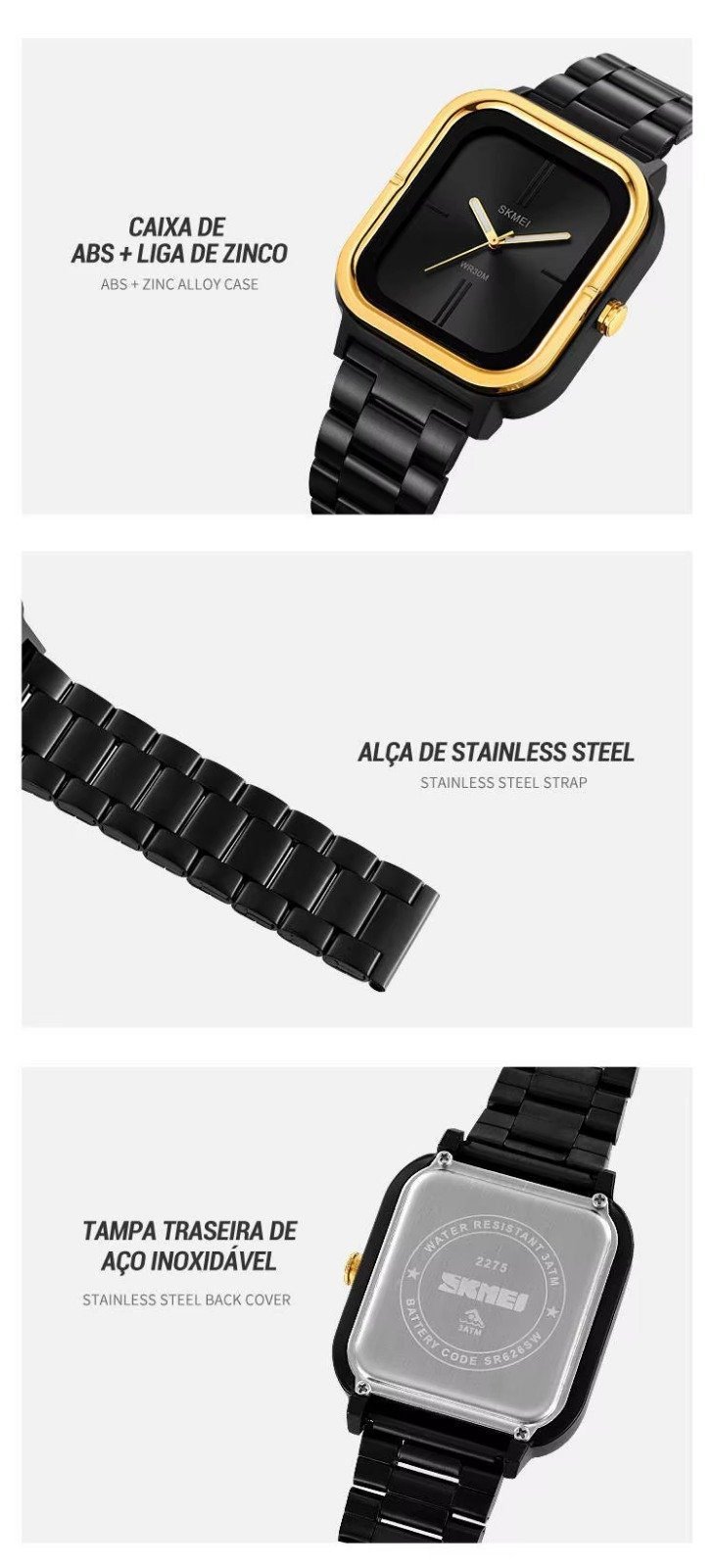 SKMEI - 2275 - 30m Waterproof Watch For Men - Gold - Dials Watches